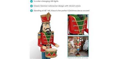 Klaus The Drummer Nutcracker Lit Statue