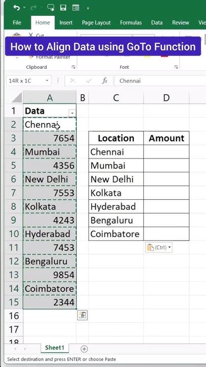How To Format The Data Using Goto Function In Excel Excel Shortcut