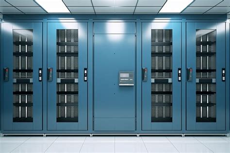 Premium Photo Server Room With Biometric Access Control Systems