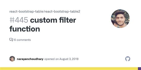 Custom Filter Function · Issue 445 · React Bootstrap Tablereact