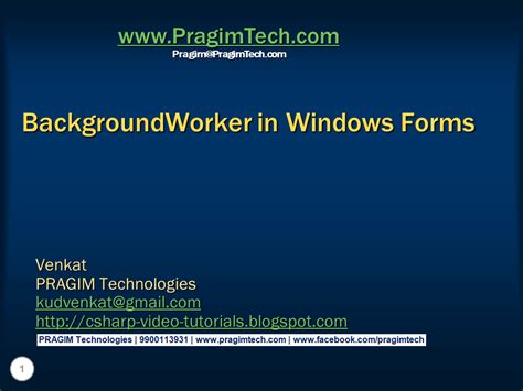 Sql Server Net And C Video Tutorial Backgroundworker Class Example