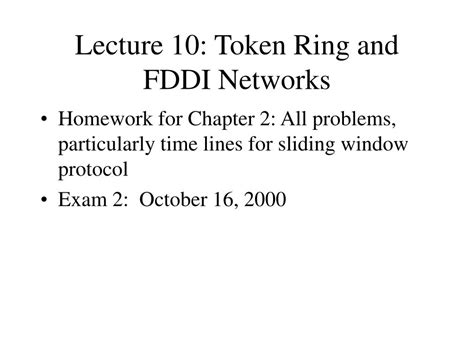 Ppt Lecture 10 Token Ring And Fddi Networks Powerpoint Presentation