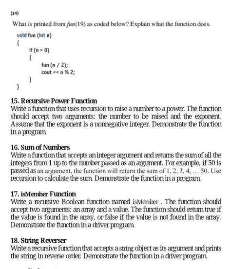 Solved What Is Printed From Fun19 As Coded Below Explain