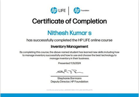 Nithesh Kumar On Linkedin Inventorymanagement Supplychain Logistics Certification Hplife