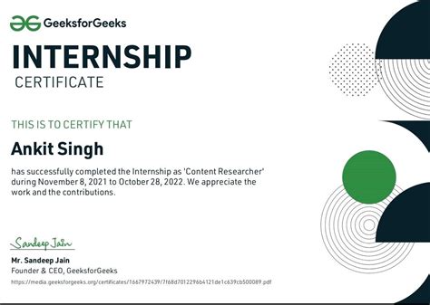 Ankit Singh On Linkedin Intern Internship Geeksforgeeks
