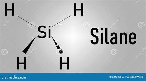 Silane Sih4 Molecule Skeletal Formula Chemical Structure Vector Illustration Cartoondealer