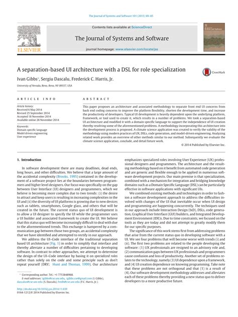 pdf a separation based ui architecture with a dsl for role specialization