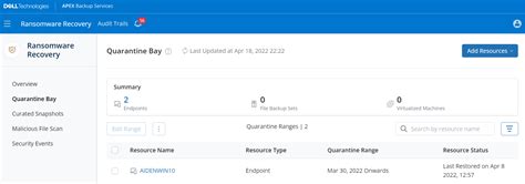 Response Ransomware Protection And Recovery With APEX Backup Services