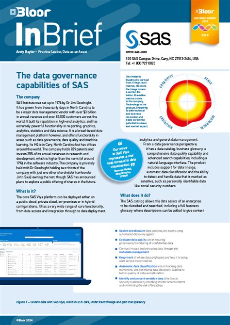 Sas Data Governance Bloor Research