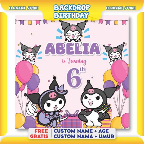 Kuromi Birthday Banner Banner Order Kuromi Birthday Backdrop