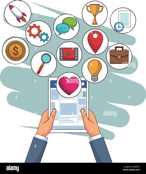 Social Media Icons Cartoon Stock Vector Image And Art Alamy