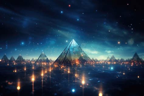 Futuristic Technology Background Triangle Geometric Generative Ai Stock Illustration