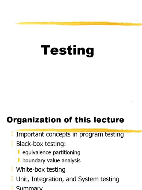 Lect 22 To 26 Testing Bb Testing And Levels Pdf Software Testing