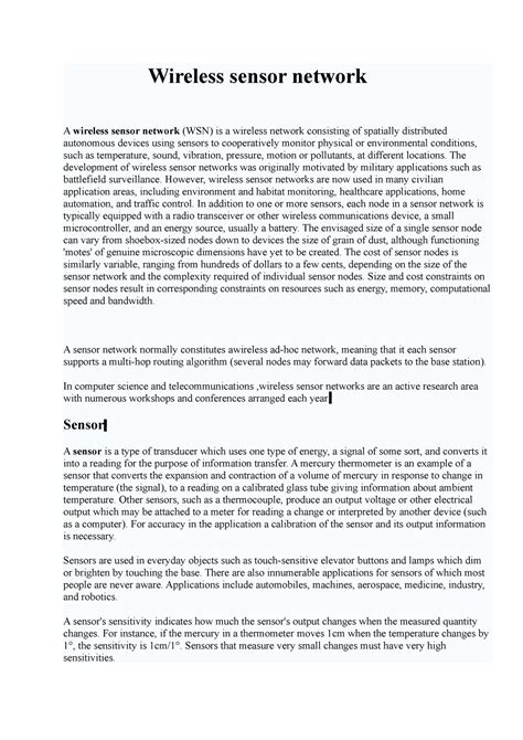 7329101 Wireless Sensor Network Wireless Sensor Network A Wireless