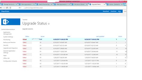 Sharepoint Enterprise Upgrade Failed From Sp 2013 Rtm To Sp 2013 Sp1 With April 2017 Cu
