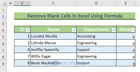 How To Remove Blank Cells Using Formula In Excel 7 Methods
