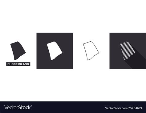 State Rhode Island Map United Royalty Free Vector Image