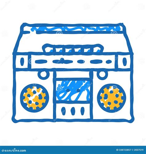 Cassette Stereo Boombox Player Icon Color Illustration Cartoon Vector