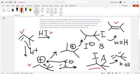 Solved Reaction Of 3 3 Dimethyl 1 Butene With Hydrogen Iodide Yields