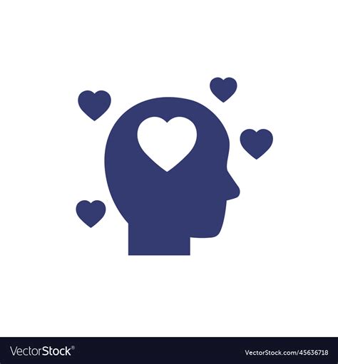 Head And Hearts Affection Passion Icon On White Vector Image