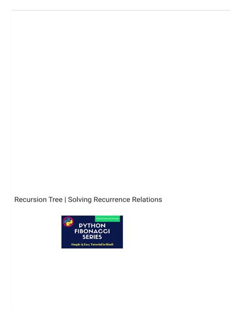 Recursion Tree Solving Recurrence Relations Gate Vidyalay Pdf