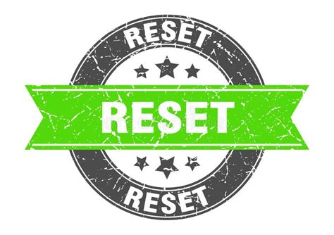 Reset Round Stamp With Ribbon Label Sign Stock Vector Illustration