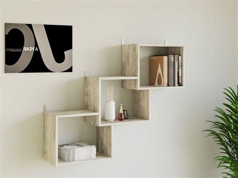 Купити Поличка потрійна на стіну квадратні полиці 3 шт діагональна полиця у вітальню для книг