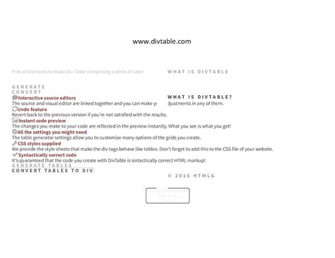 calaméo html div table online tools