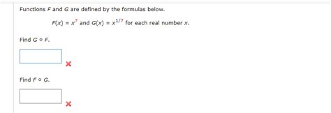 solved functions f and g are defined by the formulas below