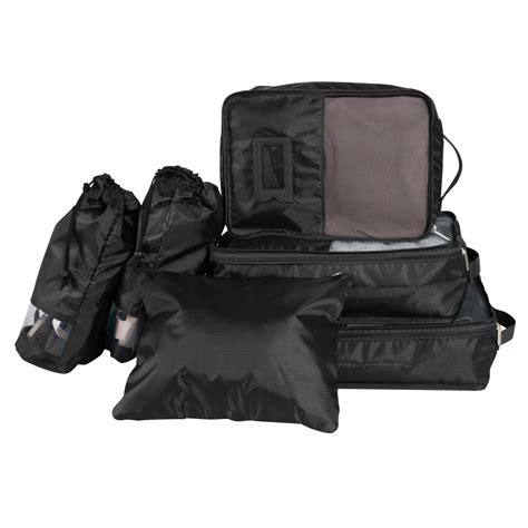 Ruby Cash 6 Piece Deluxe Polyester Packing Set In Black