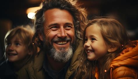 Sonriente Familia Felicidad Amor V Nculo Disfrutando De La Naturaleza Mirando A La C Mara