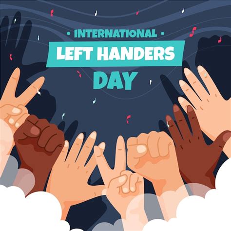 Free Vector Left Handers Day With Diverse Hands