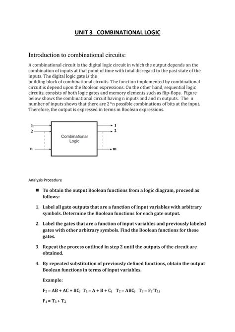 Solution Introduction To Combinational Circuits Adders Subtractors