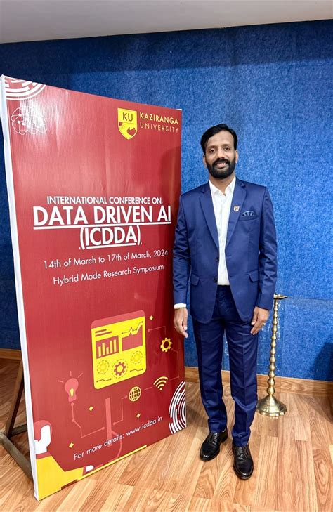 Dr Karthik Kovuri On Linkedin International Conference On Data Driven Ai Kaziranga University