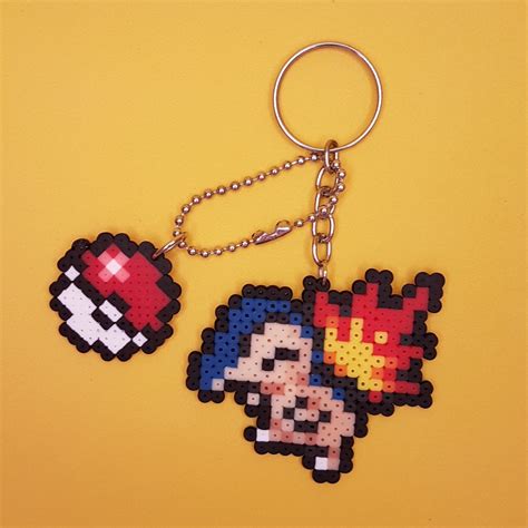 Chaveiro Cyndaquil Pokémon Pixel Art Pixel Arte Perler Beads Shopee Brasil