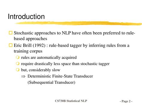 Ppt Deterministic Part Of Speech Tagging With Finite State