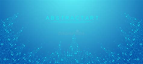 Modern Technology Circuit Board Texture Background Design Waves Flow Quantum Explosion