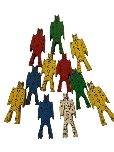 Vintage Bill Ding Jr The Original Balancing Clowns Wood Used Lot If 11 Etsy