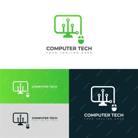 Premium Vector Computer Tech Logo Computer Logo Template Software Development Vector Logo Design