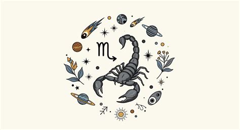 Mystical Astrology Illustration Of The Scorpio Zodiac Sign With A