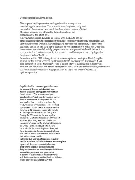 Definition Upstream Pdf Preventive Healthcare Public Health