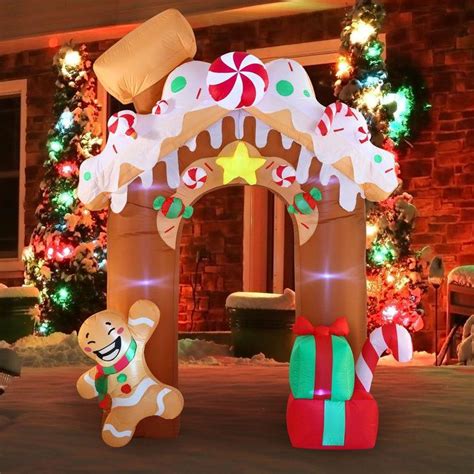 Joiedomi Giant Gingerbread House Archway Inflatable 10 Ft