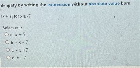 Solved Simplify By Writing The Expression Without Absolute