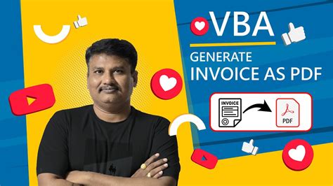 How To Automate Invoice Pdf Generation In Excel Using Vba Step By Step Tutorial Youtube
