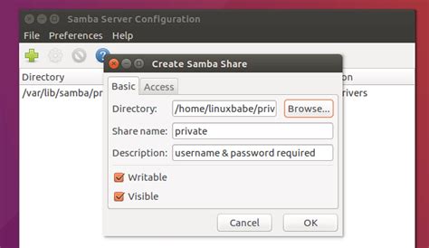 how to use system config samba on ubuntu 16 04 linuxbabe