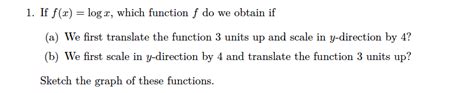 Solved If F X Logx Which Function F Do We Obtain If A Chegg