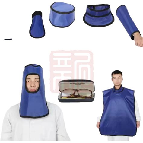 宸禄 05mmpb铅服八件套（铅护手眼镜铅护臂铅帽子铅围领铅露脸帽子铅高领坎肩铅毯600400mm） 均码 新明辉商城