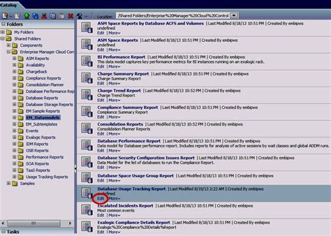 Generating Database Usage Tracking Report