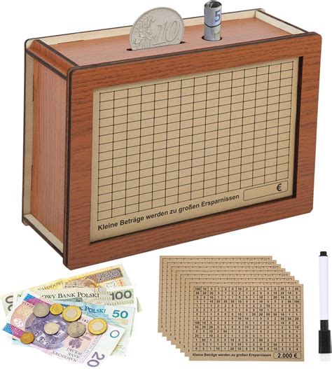 Tirelire En Bois Numérique Tirelire Réutilisable Avec Marqueur