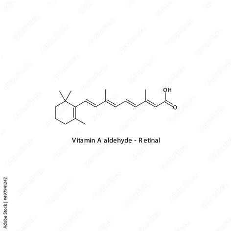 Retinal Skeletal Structure And Molecular Formula Organic Biomolecule